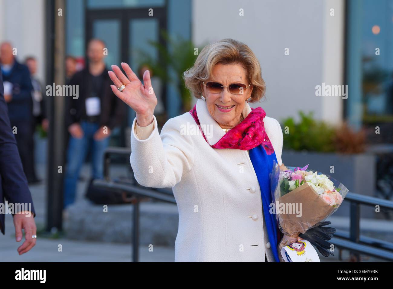 Bodø 20260608. Queen Sonja after she unveiled the artwork VON at ...