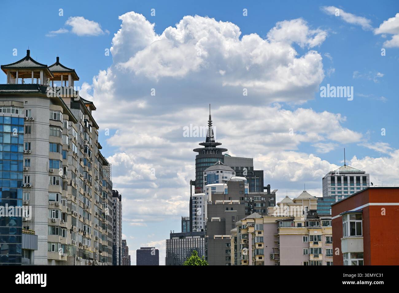 Beijing enjoys clear blue sky with white clouds floating after rain in ...