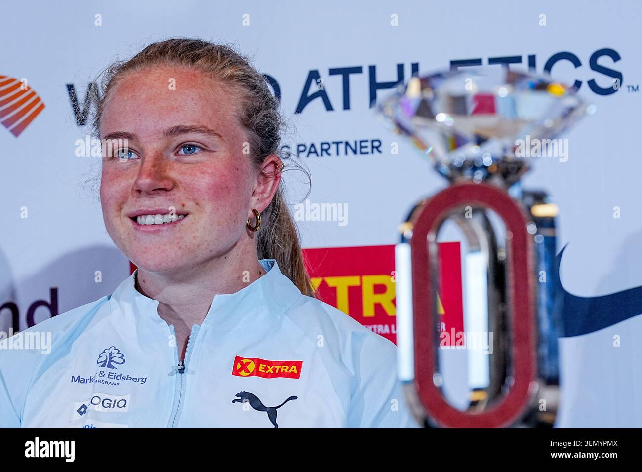 Oslo 20260609. Henriette Jæger at a press conference before the Bislett ...