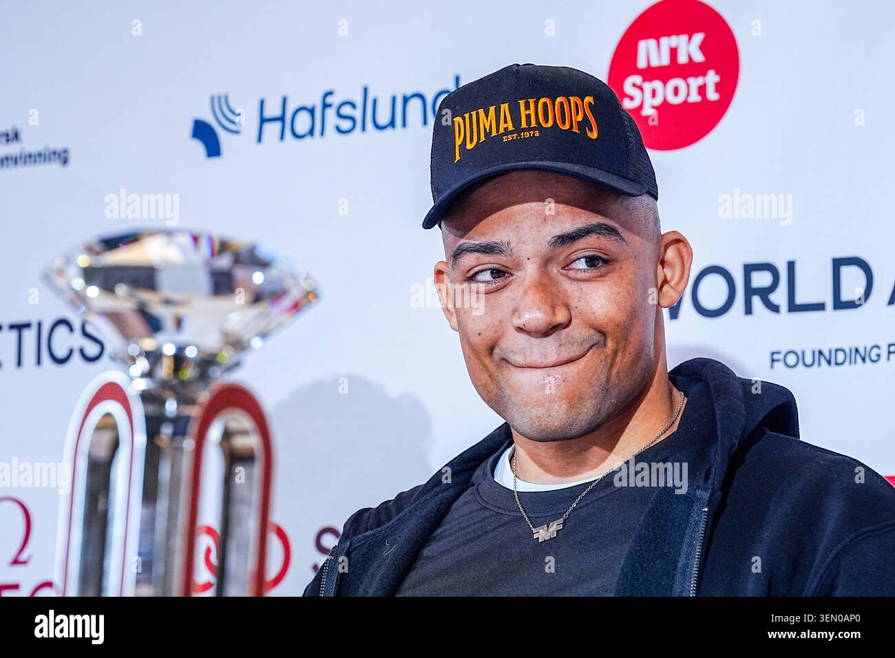 Oslo 20260609. Emmanouil Karalis at a press conference before the ...