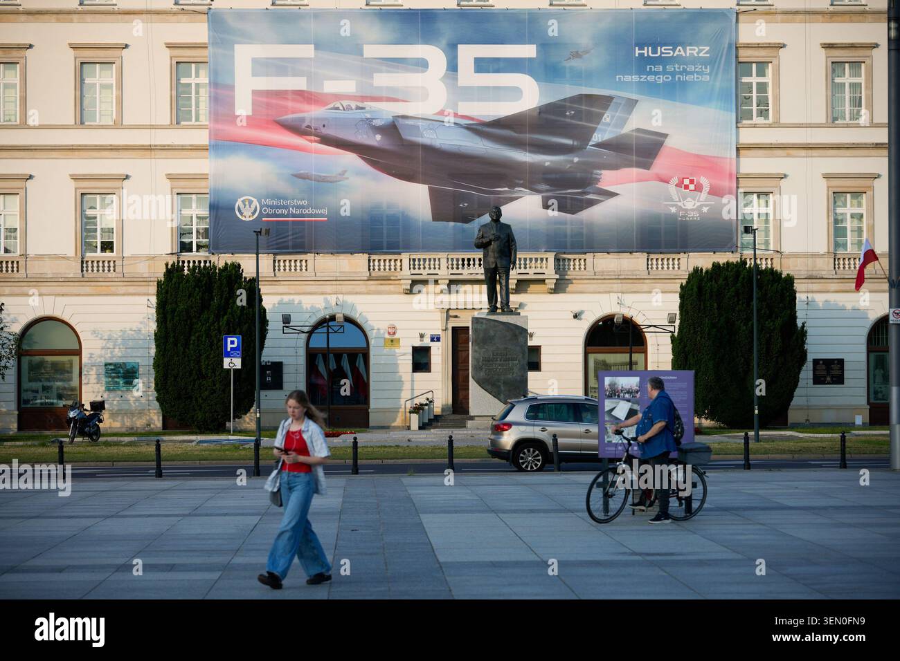 A banner advertising the recently delivered Lockheed Martin F35 5th ...