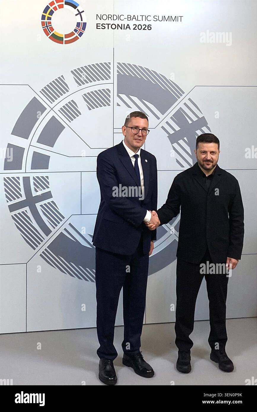 09 June 2026, Estonia, Tallinn: Kristen Michal (l), Prime Minister of ...