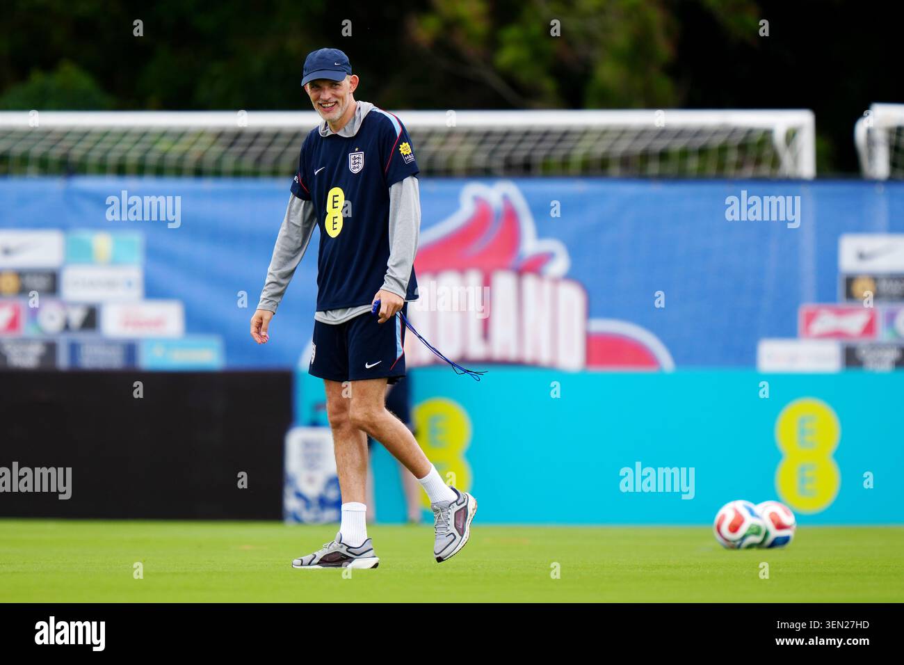 England head coach Thomas Tuchel during a training session at Palm ...