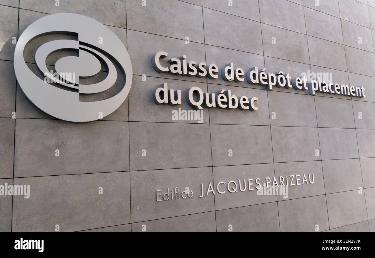 Le logo de la Caisse de dépôt et placement du Québec, à Montréal, le ...
