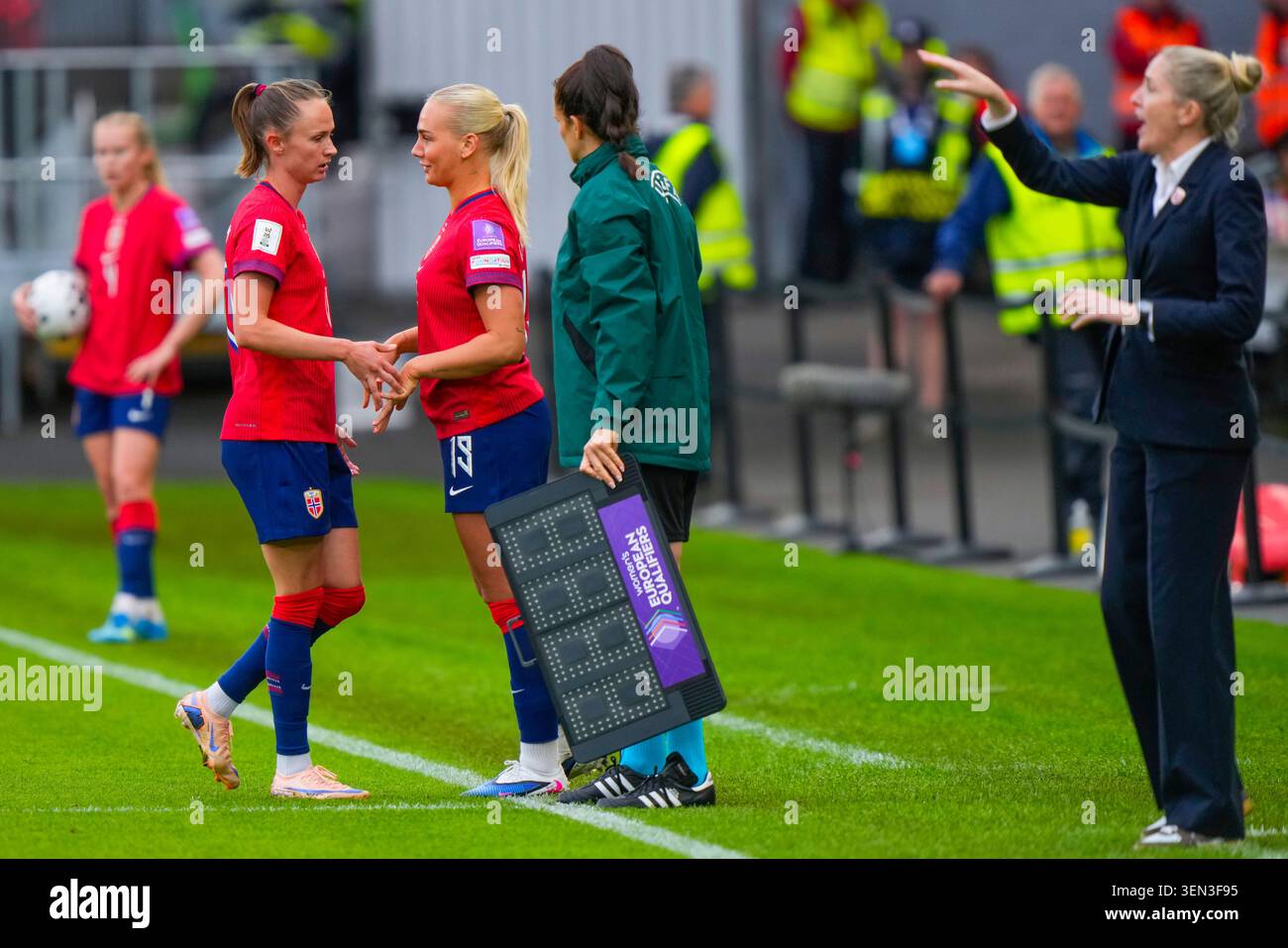 Oslo 20260609. Norway's Caroline Graham Hansen is replaced by Cathinka ...
