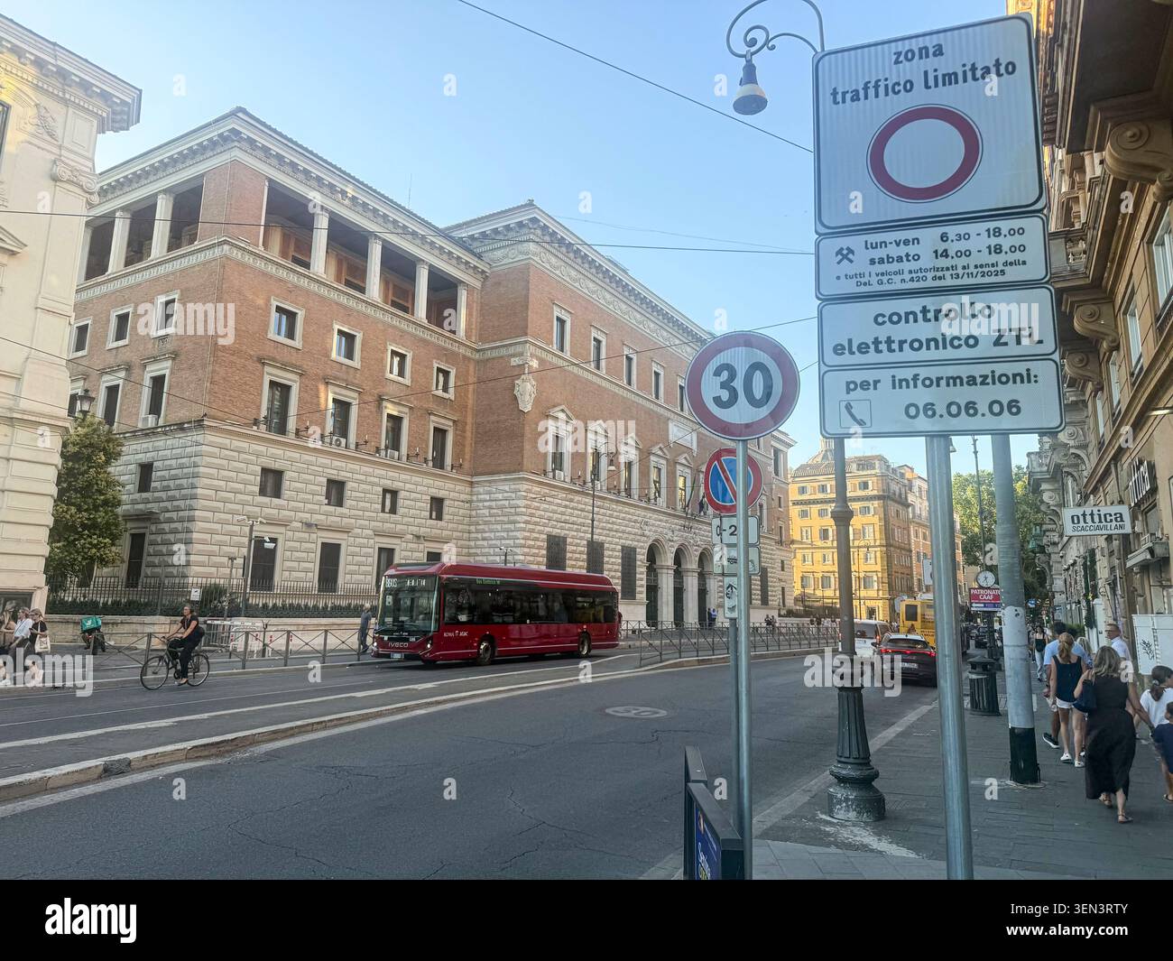 09 June 2026, Italy, Rom: A traffic sign with the inscription "Zona ...
