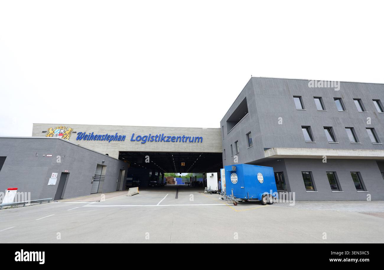 09 June 2026, Bavaria, Freising: The Weihenstephan State Brewery logo ...