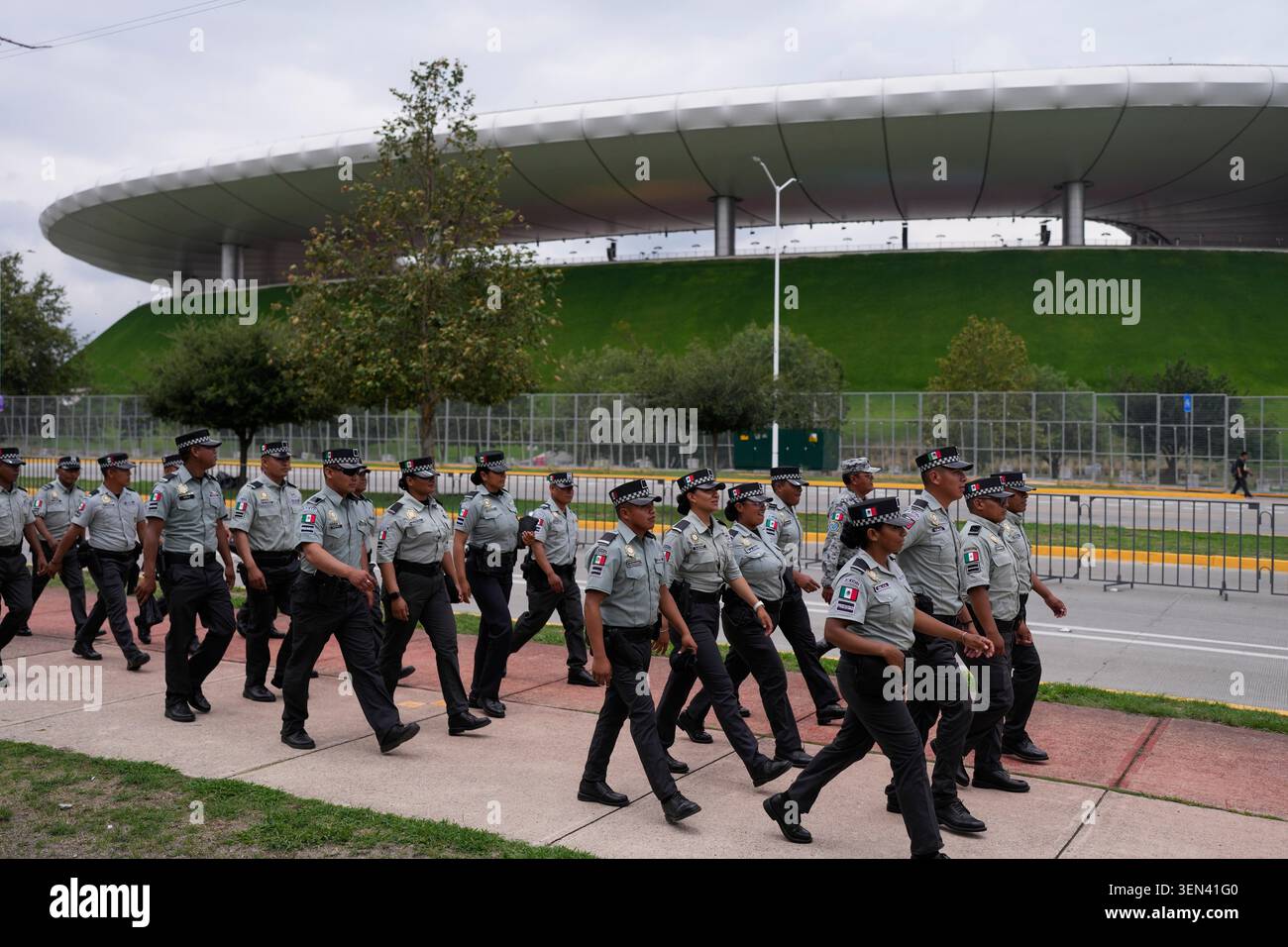 Police deploy at the stadium that will host FIFA World Cup matches in ...