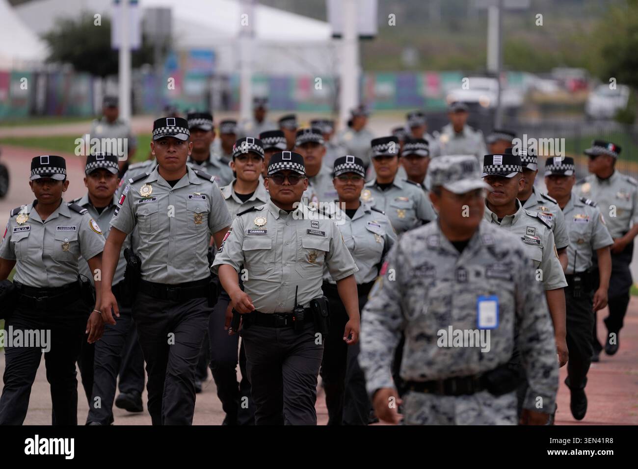 Police deploy at the stadium that will host FIFA World Cup matches in ...
