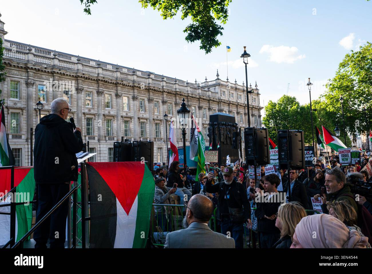 Jeremy Corbyn was amongst the many speakers of the emergency protest ...