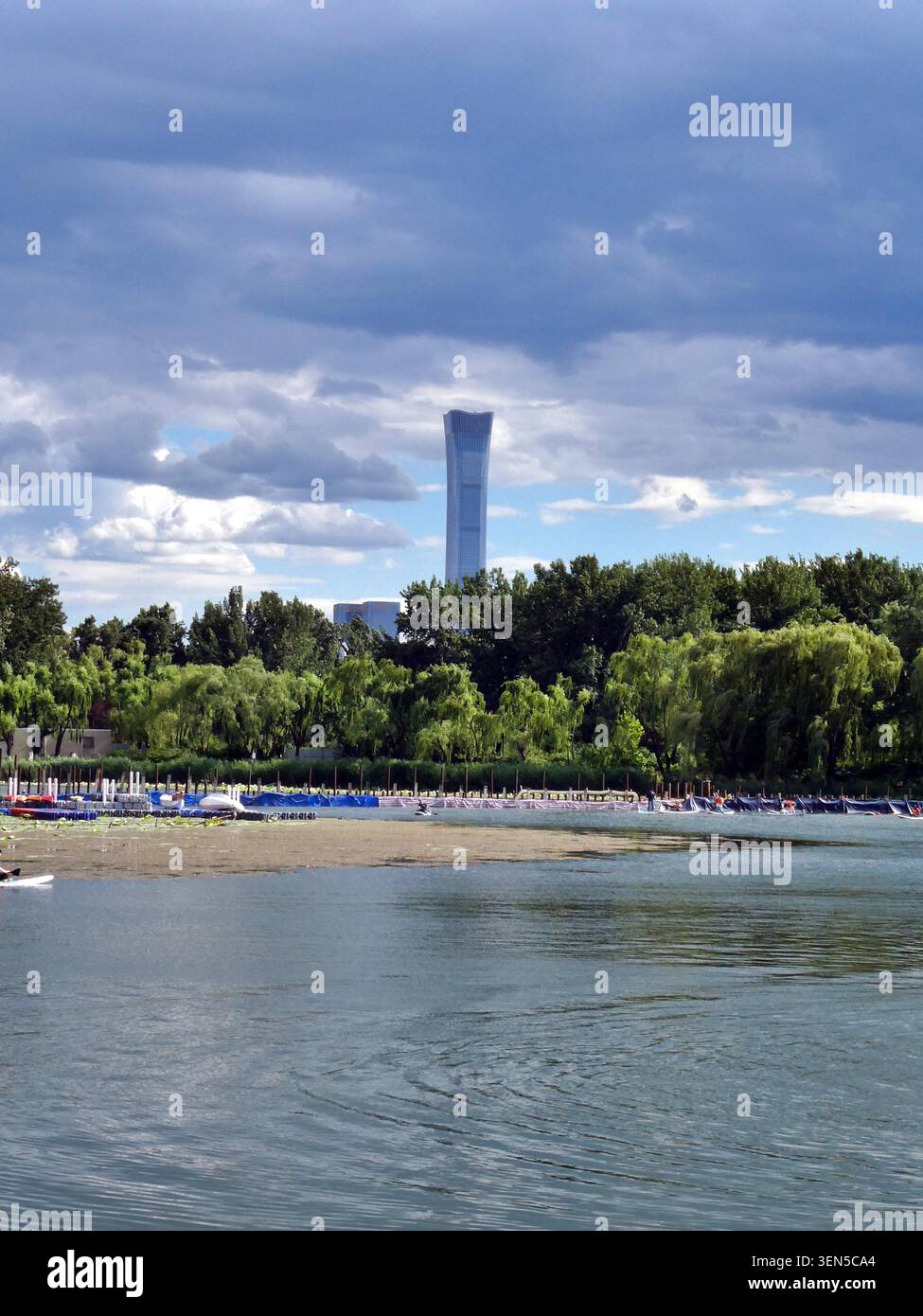 The Bright Horse River shows picturesque scenery under blue sky in ...