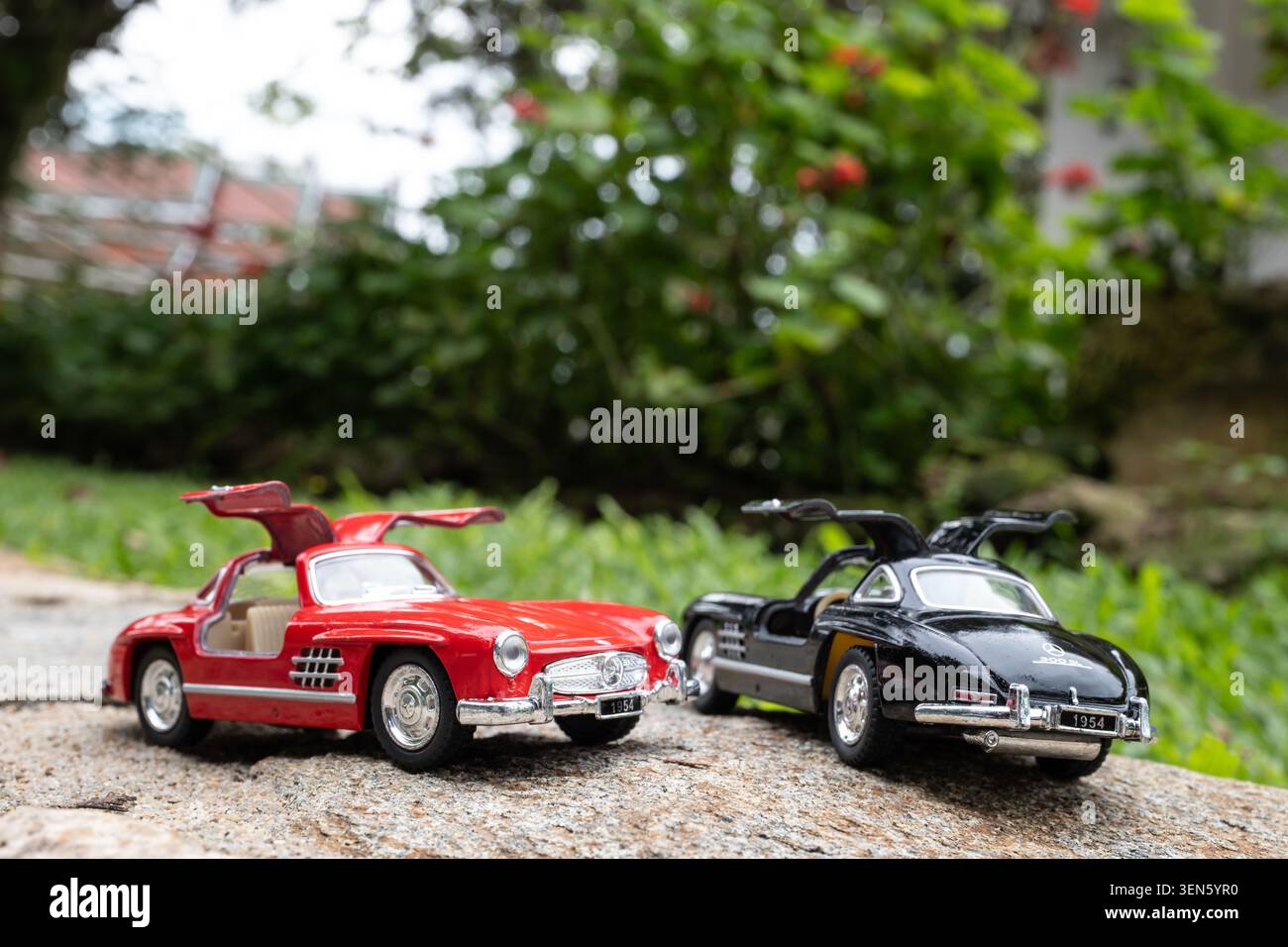 Chiang Mai, Thailand - June 8, 2026 : Red and black Mercedes-Benz 300 ...
