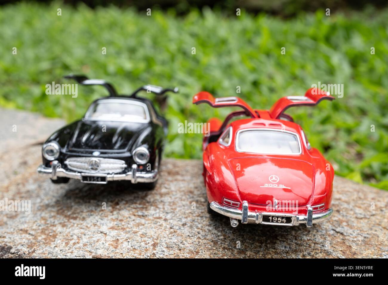 Chiang Mai, Thailand - June 8, 2026 : Black and red Mercedes-Benz 300 ...