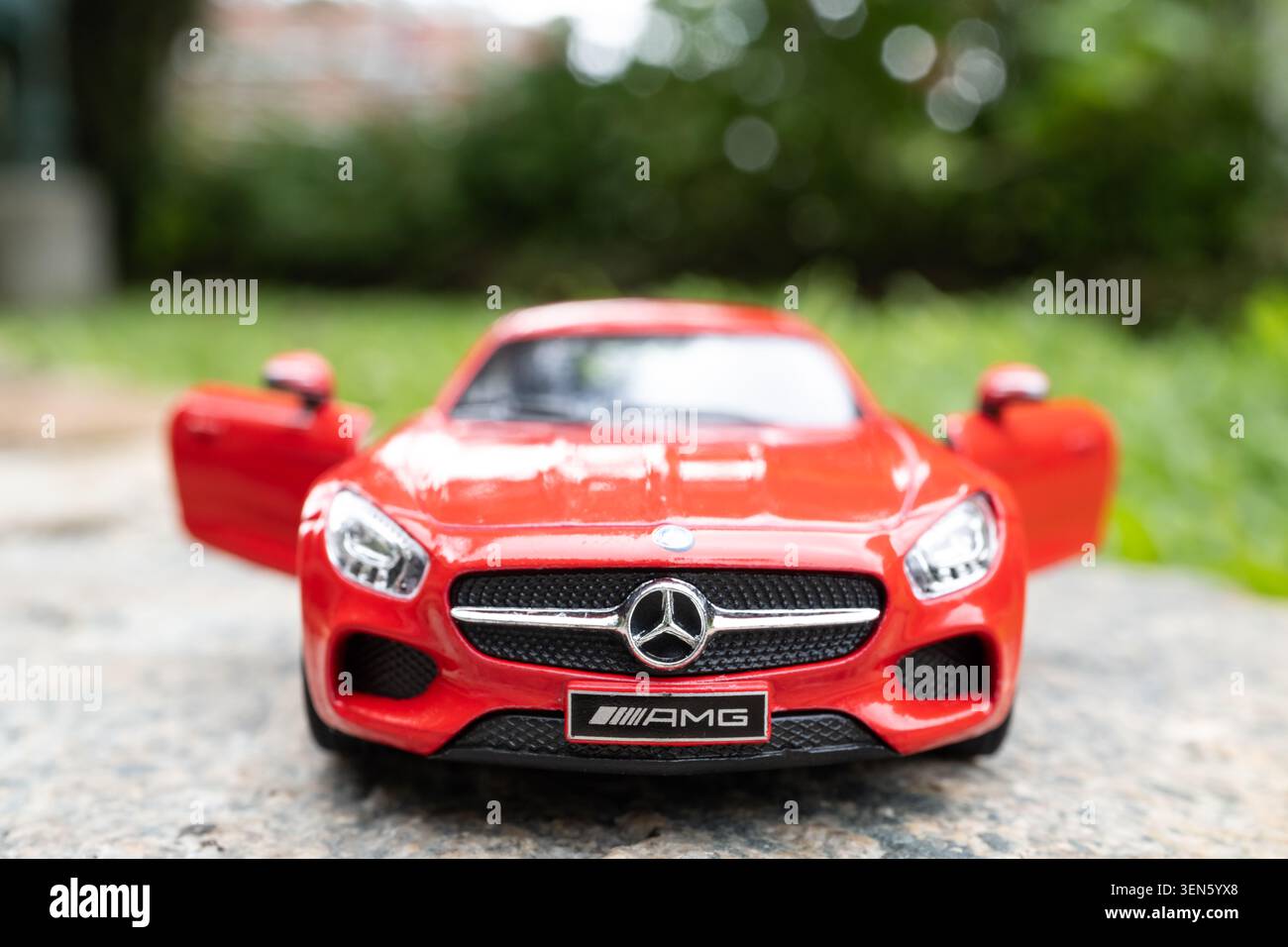 Chiang Mai, Thailand - June 8, 2026 : Red Mercedes-AMG GT C190 2015 ...