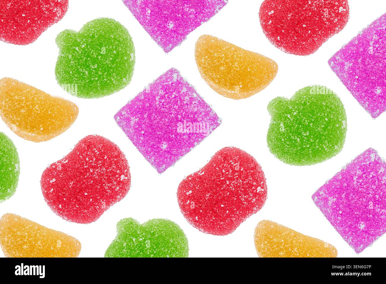 Lots of colorful sugar jelly candy isolated on white background Stock ...