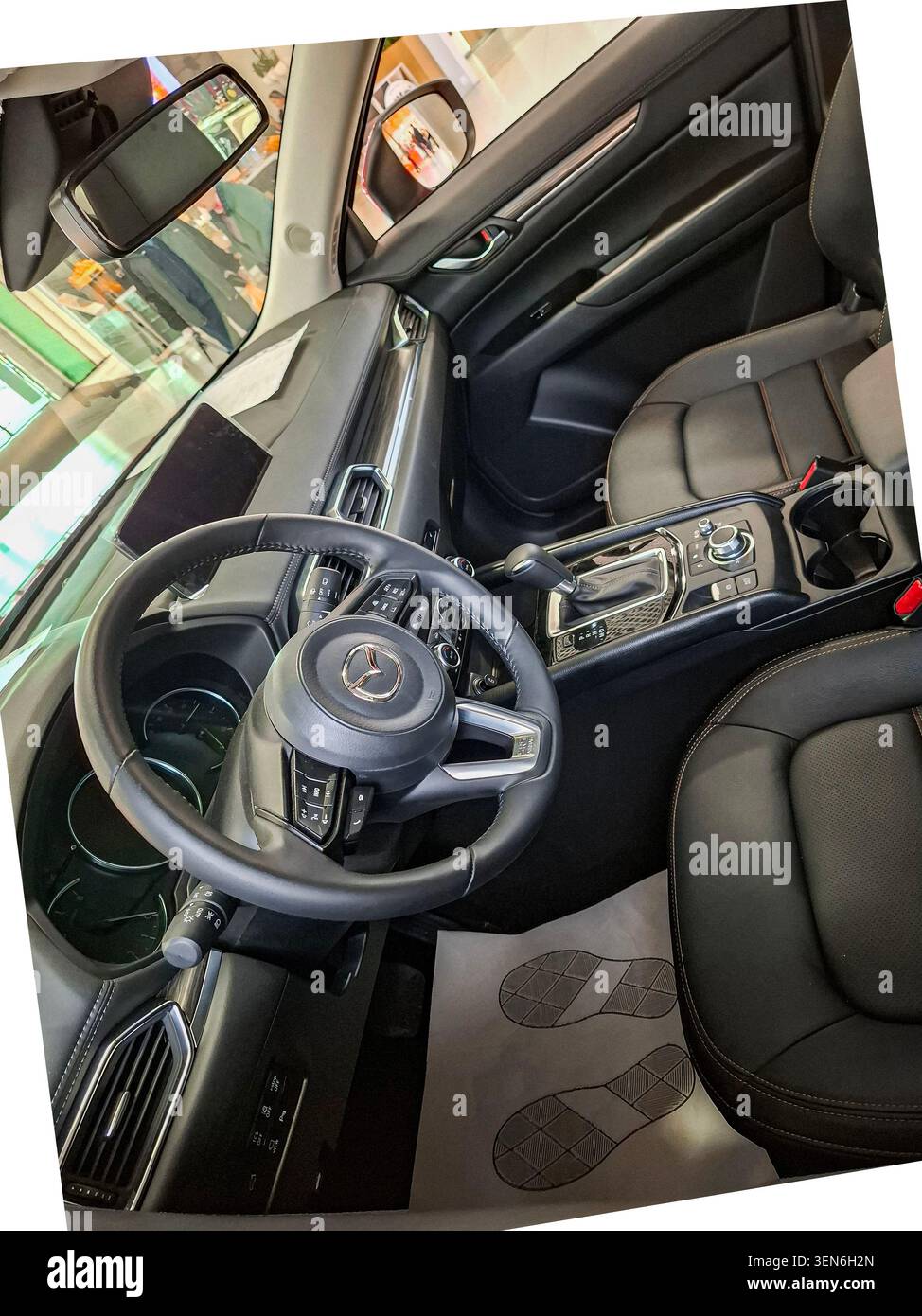 VORONEZH, Russia - April 11, 2026.At an indoor automotive sales event ...