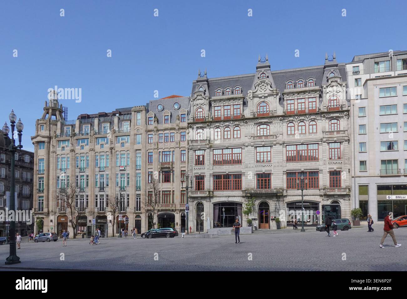Portugal, Porto, Historic buldings line the neoclassical Avenida dos ...