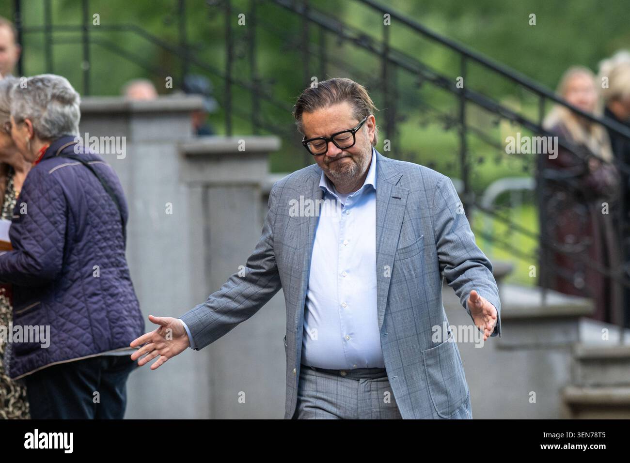 Belgian entrepreneur Marc Coucke is pictured at the funeral ceremony of ...