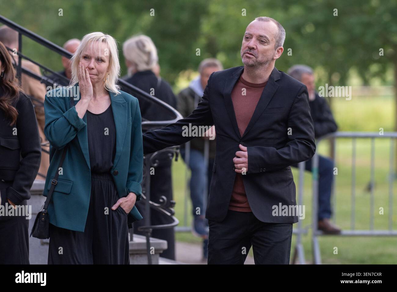Belgian composer and musician Miguel Wiels (R) is pictured at the ...