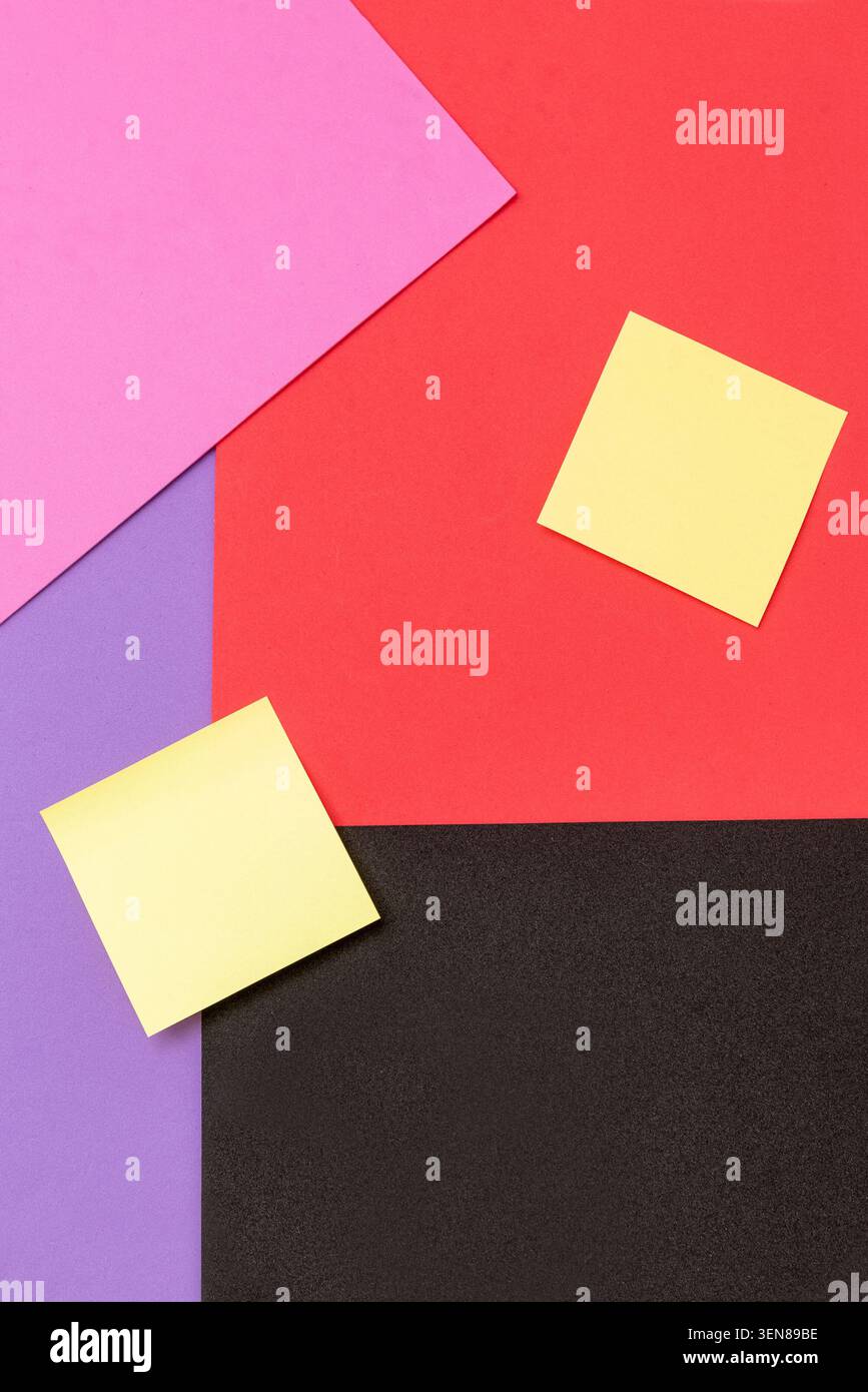 Blank colored stickers mockup with copy space for text on red pink ...