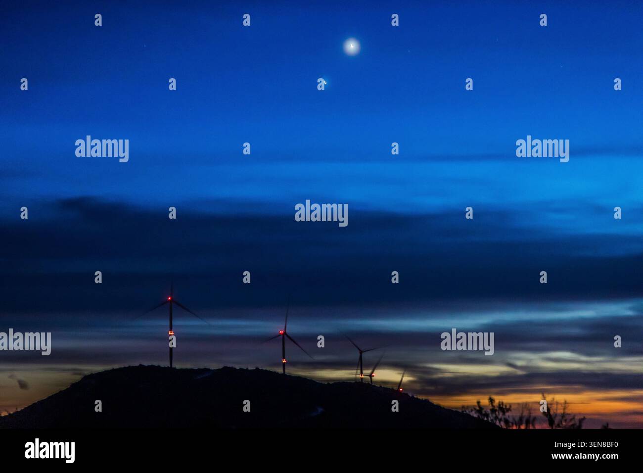 Venus and Jupiter clearly visible in the sky above Split, Croatia, on ...