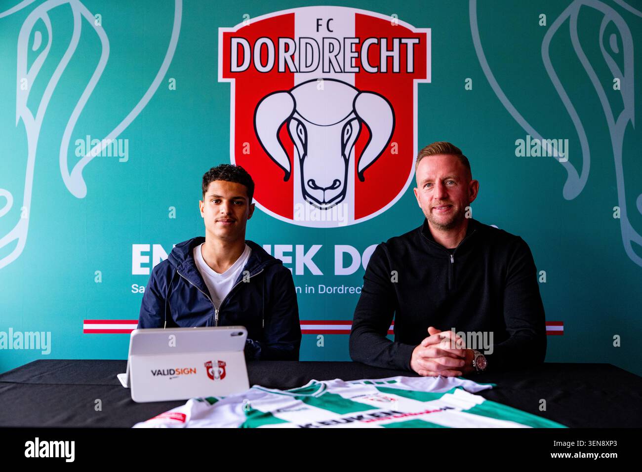 Dordrecht - Ayoub Ouarghi of FC Dordrecht during the portrait and ...