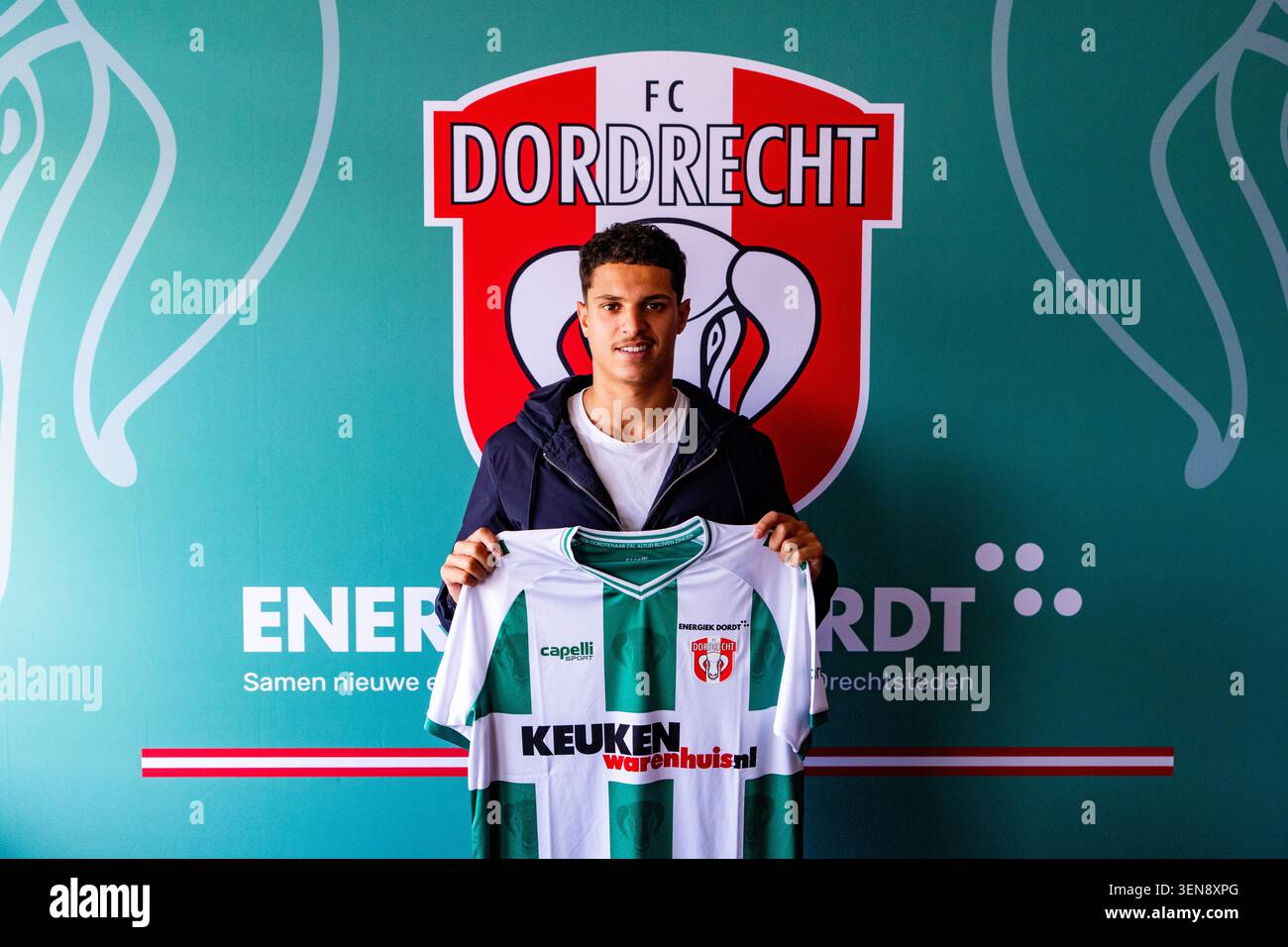 Dordrecht - Ayoub Ouarghi of FC Dordrecht during the portrait and ...
