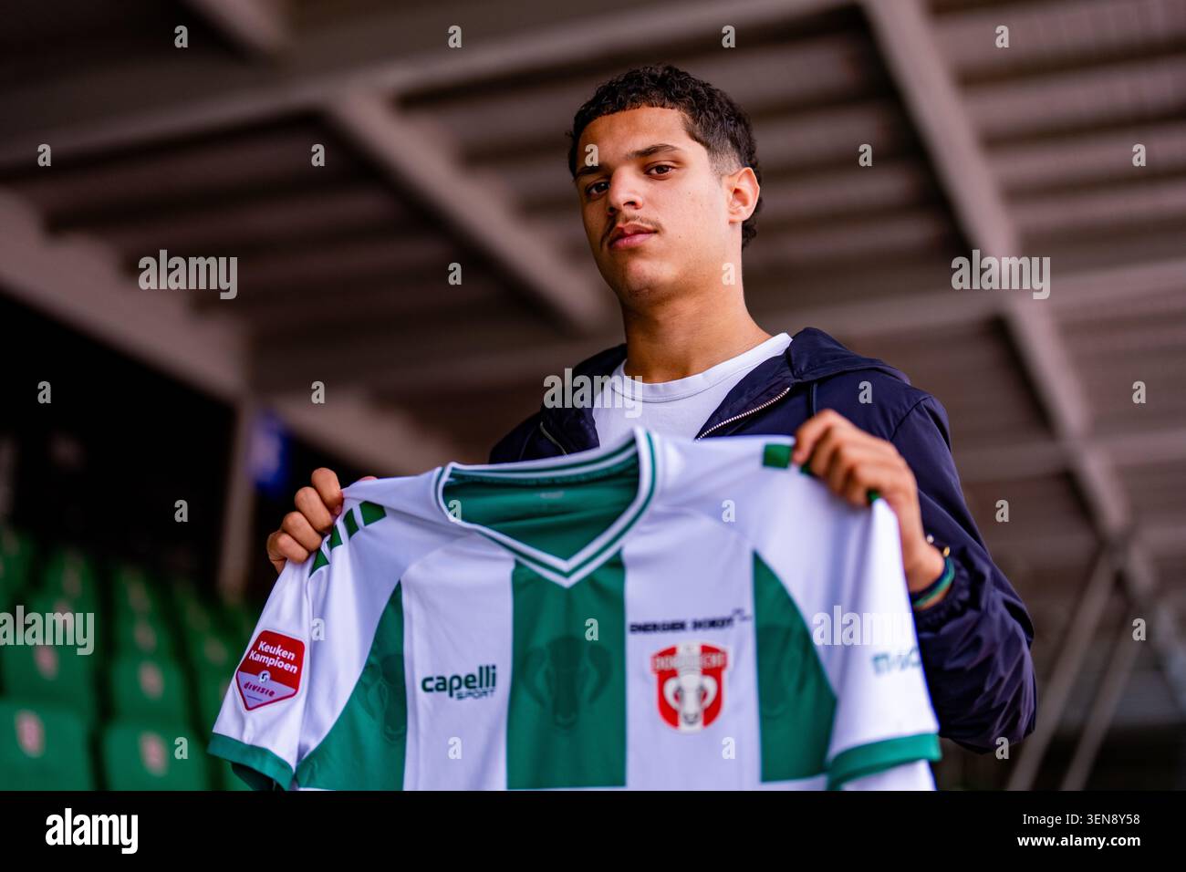Dordrecht - Ayoub Ouarghi of FC Dordrecht during the portrait and ...