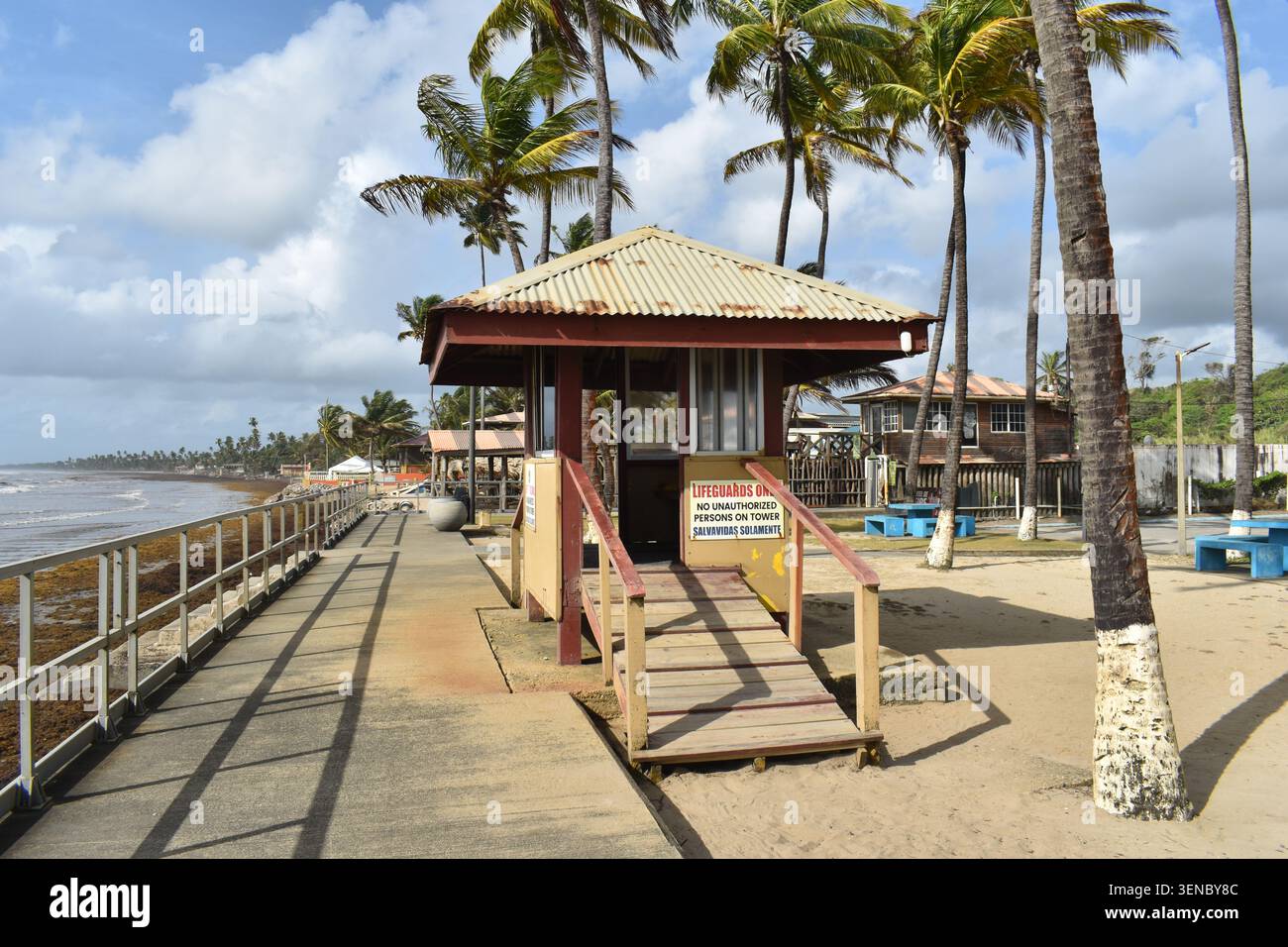 Manzanilla, Trinidad and Tobago - May 12, 2026 - A lifeguard watchtower ...