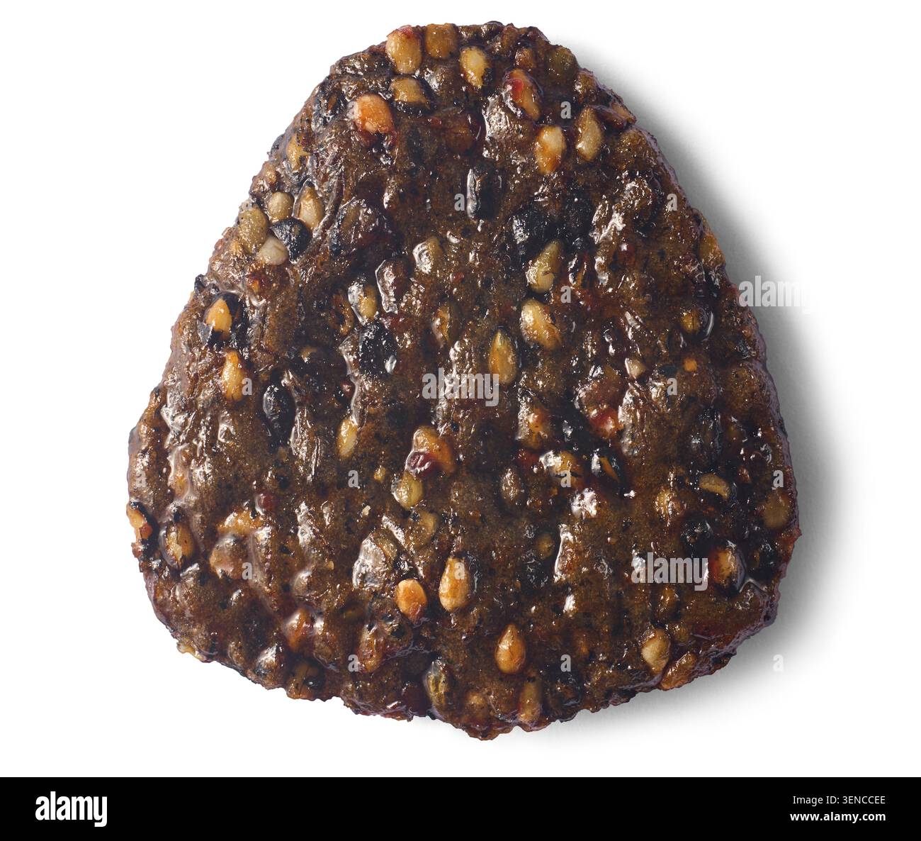 dark brown sesame seed rice cracker isolated white background ...