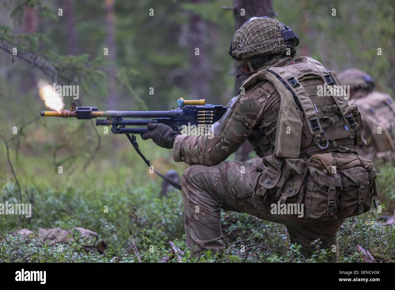 British paratrooper, assigned to B Company Group, 3rd Battalion, the ...