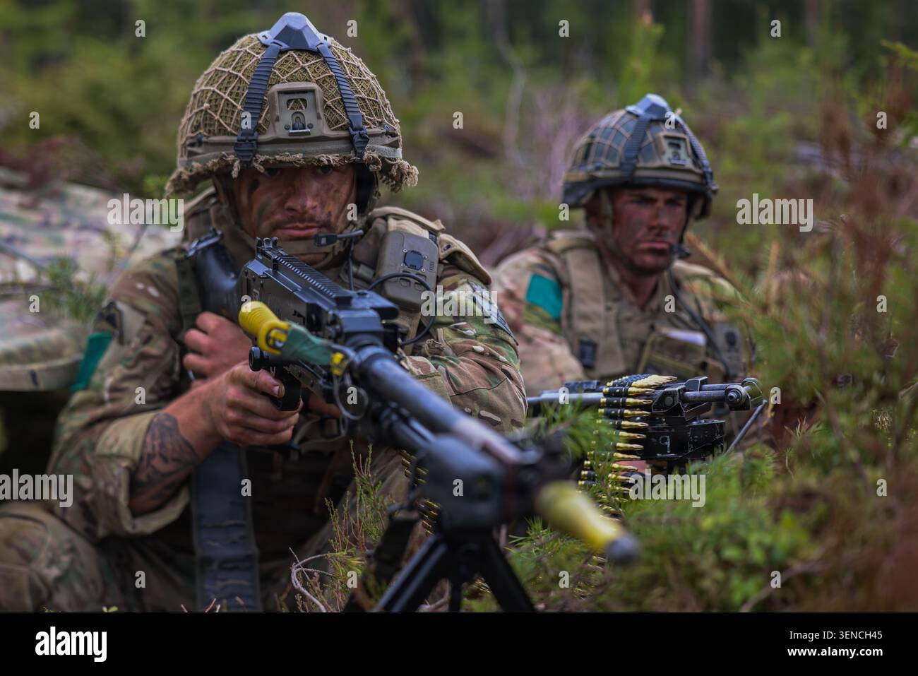British paratroopers, assigned to B Company Group, 3rd Battalion, the ...