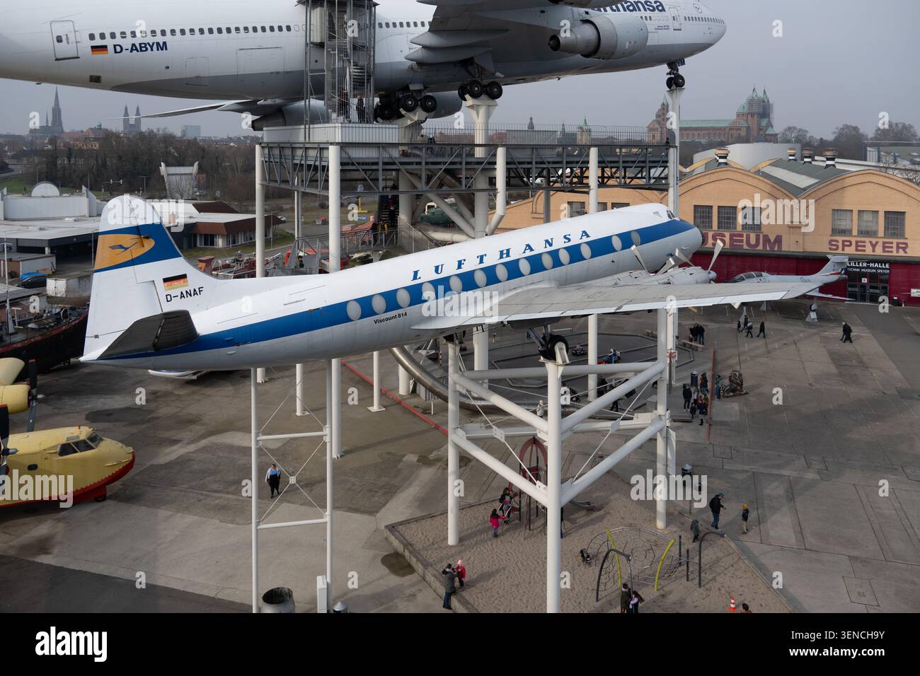 Speyer, Germany - 9 Feb 25: Lufthansa Vickers Viscount displayed ...