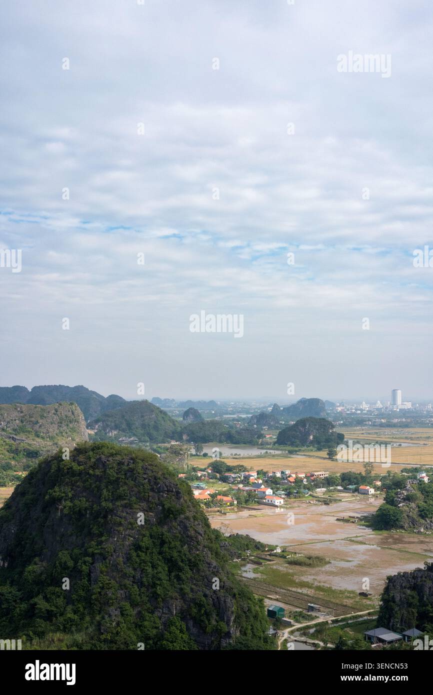 View of Rural Landscape and Distant Cityscape in Ninh Binh, Vietnam ...
