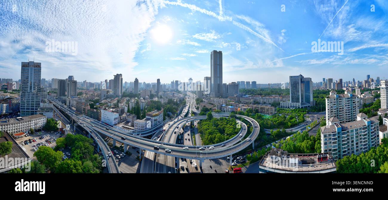 Aerial view shows orderly buildings and crisscrossing roads in Hefei ...