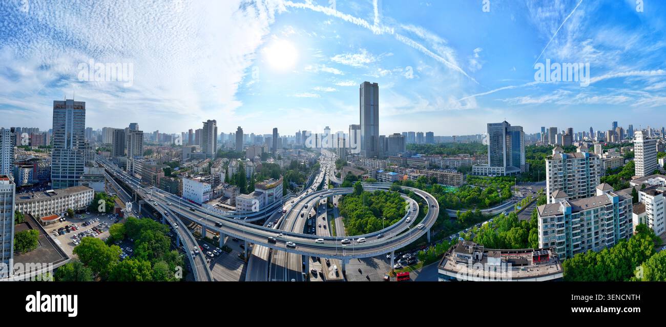 Aerial view shows orderly buildings and crisscrossing roads in Hefei ...