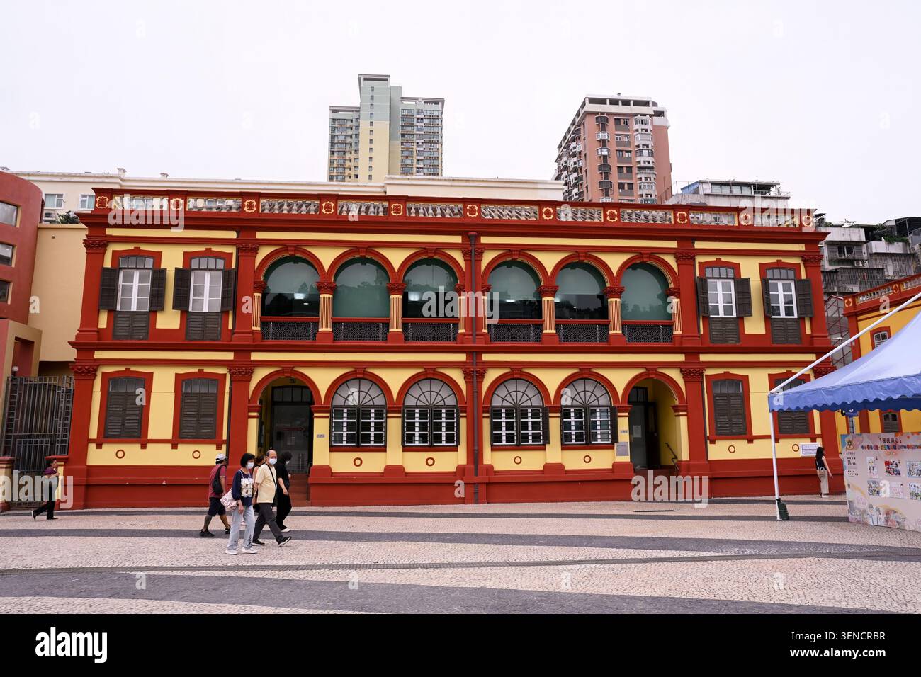 MACAU, CHINA, APRIL 1, 2026 Historic yellow and red building of the ...
