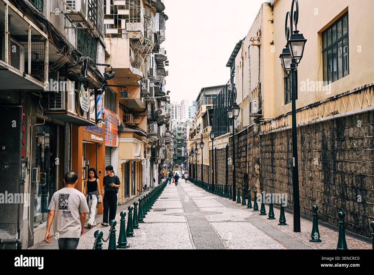 MACAU, CHINA, APRIL 1, 2026 Narrow historic street at St Lazarus ...