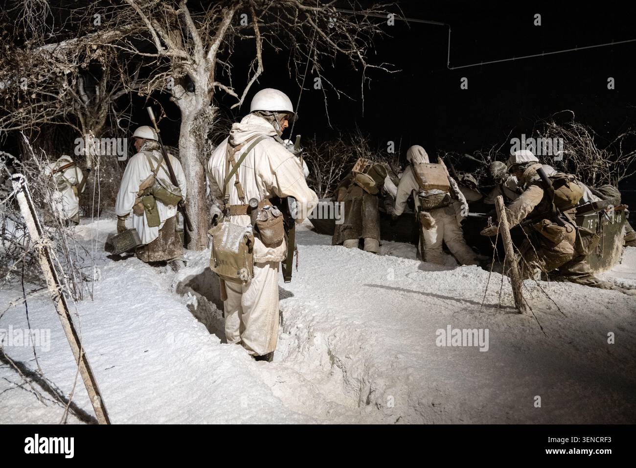 Diekirch, Luxembourg - 23 Feb 25: World War II winter warfare diorama ...