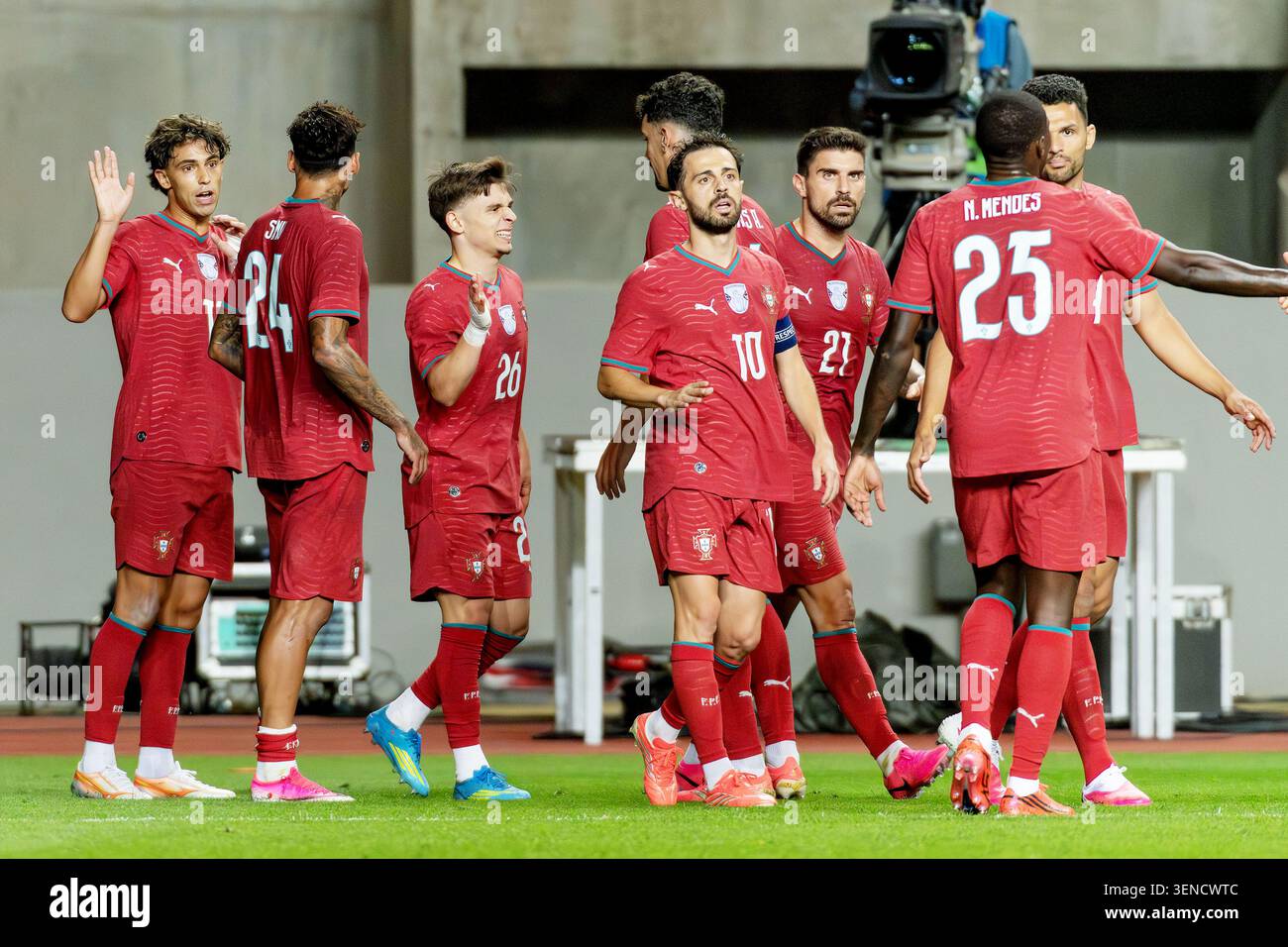 IPA85565897 - Portugal players celebrate the second goal of Francisco ...