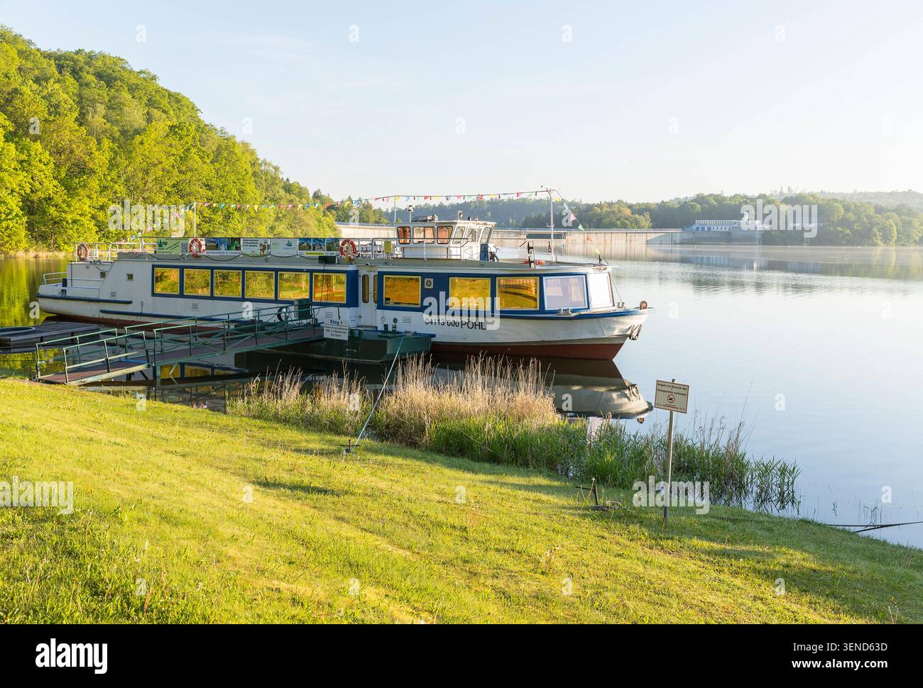 Schiffsanleger für die Fahrgastschiffe der Talsperre Pöhl, Vogtland ...