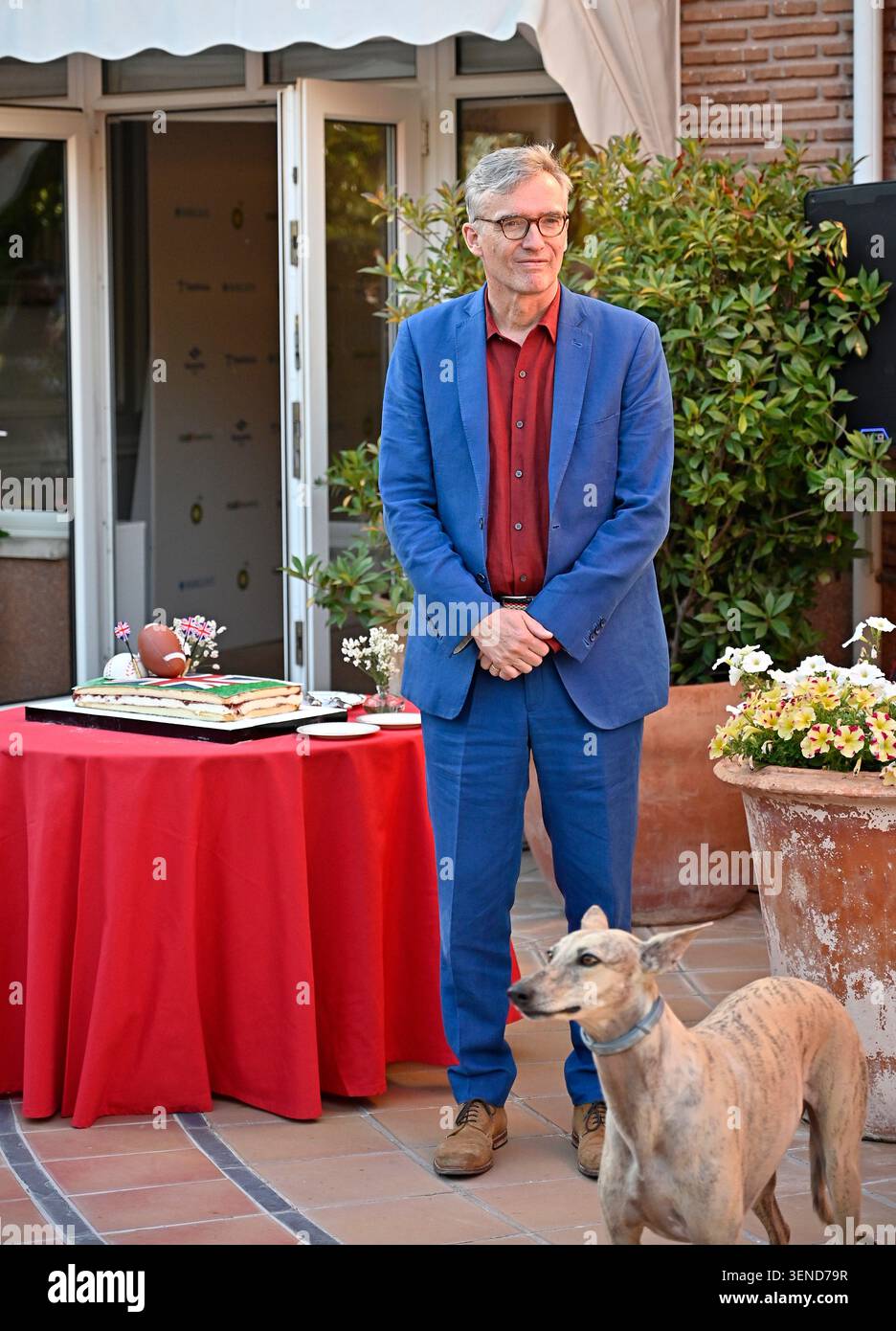 Alex Ellis during Charles III's birthday party held at the embassy on ...
