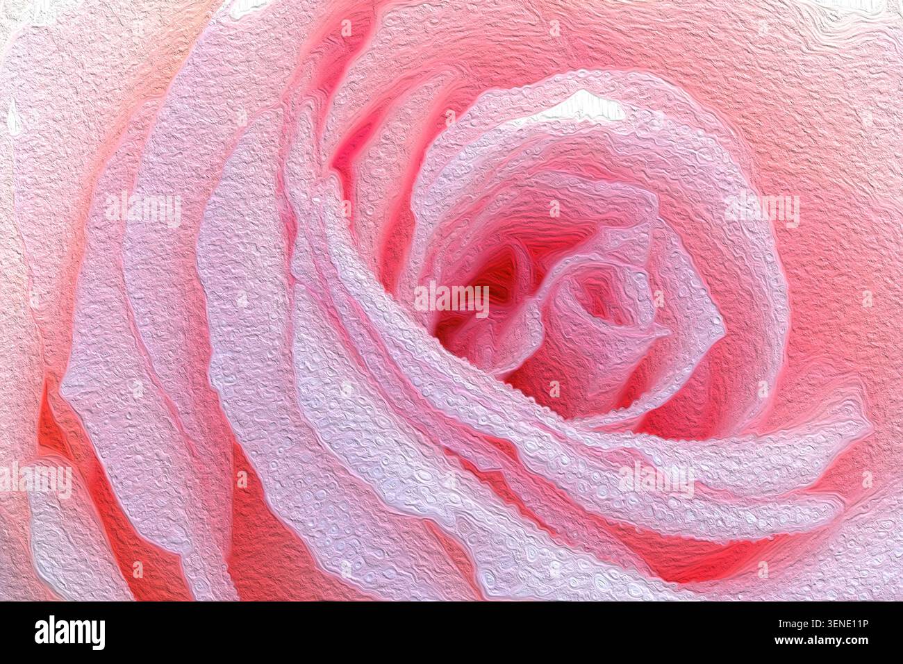 Abstract oil painting macro close up pastel pink rose petals with ...