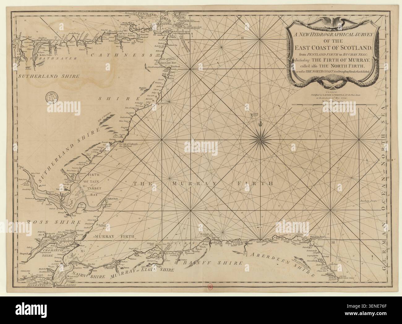This engraved map was issued in 1794 and records the east coast of ...