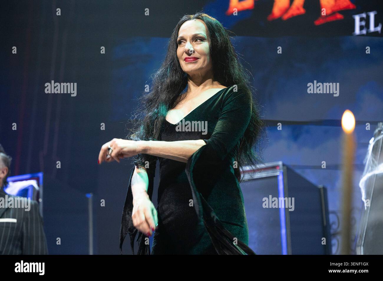 Actress Natalia Millán performs on stage during the theatre play of ...