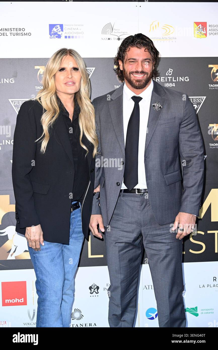 Tiziana Rocca, Can Yaman 72nd Taormina Film Festival Photocall Can ...