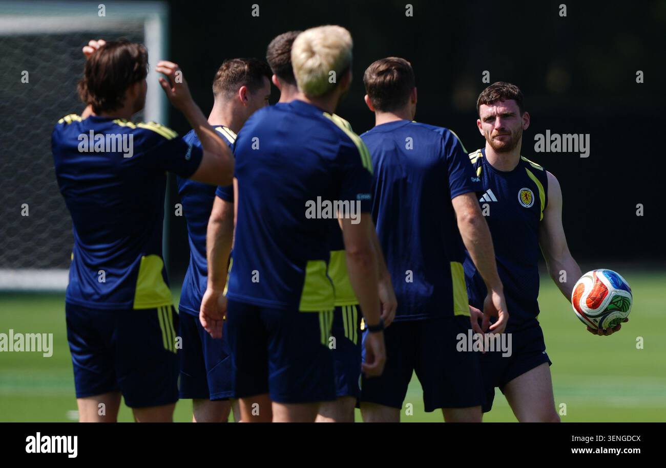 Scotland's Andrew Robertson during training at the Atrium Health ...