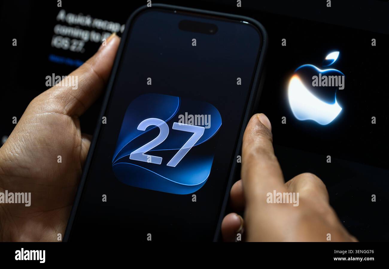 In this photo illustration, a person interacts with a smartphone ...