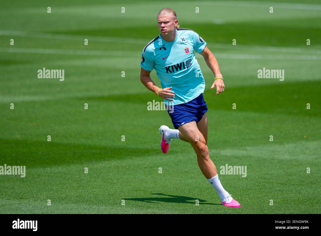 Greensboro, USA 20260611. Erling Braut Haaland during training with the ...