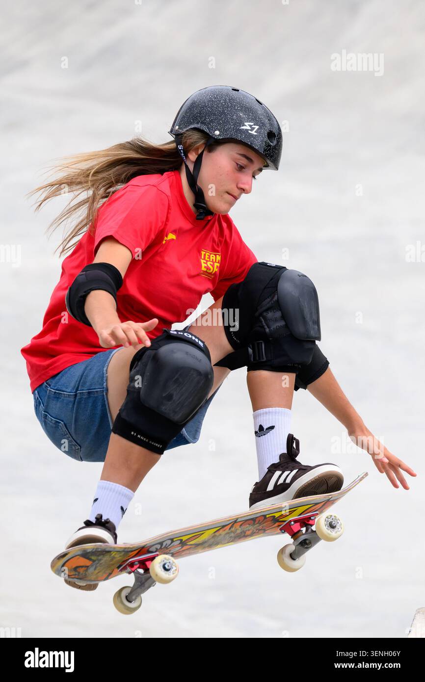 Naia Laso of Spain practices during a training session of the women's ...